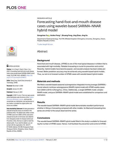 Pdf Forecasting Hand Foot And Mouth Disease Cases Using Wavelet Based