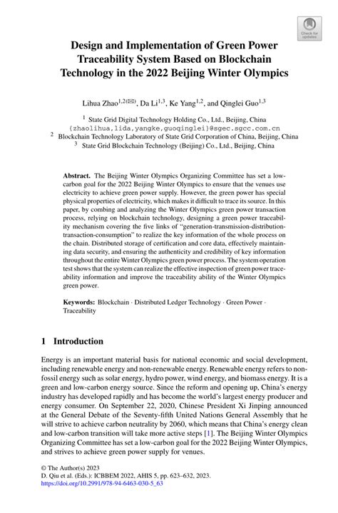 Pdf Design And Implementation Of Green Power Traceability System Based On Blockchain