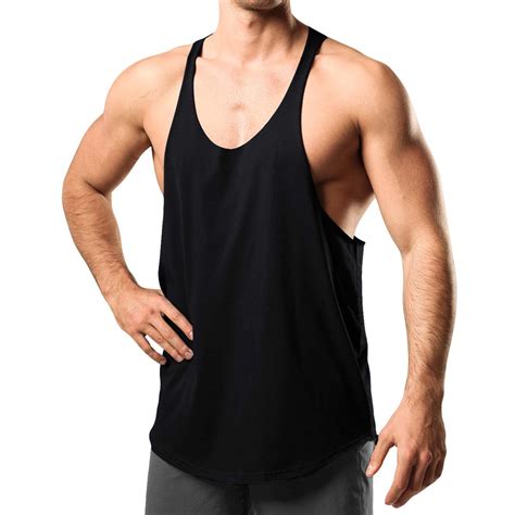Mens Muscle Gym Workout Stringer Tank Tops Cut Open Sides Bodybuilding Tanks Trendy Gym Workout