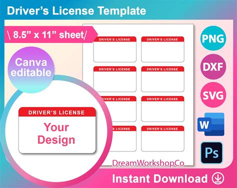 State Drivers License Templates