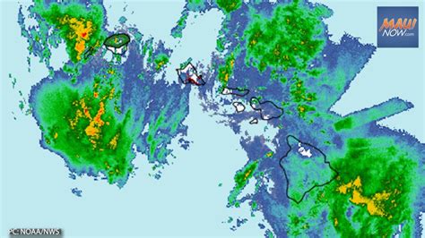 Surface Trough Near Maui County Slowly Moves West Maui Now