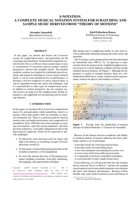 S Notation A Complete Musical Notation System For Scratching And Sample Music Derived From