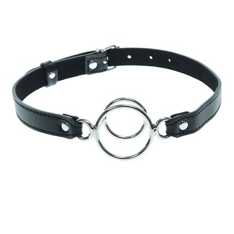 Black Deep Throat Double Ring Gag Best Mouth Gag Ball Kinkorder