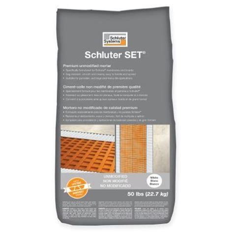 Schluter Set Premium Unmodified Thin Set Mortar White 50 Lb Set50w