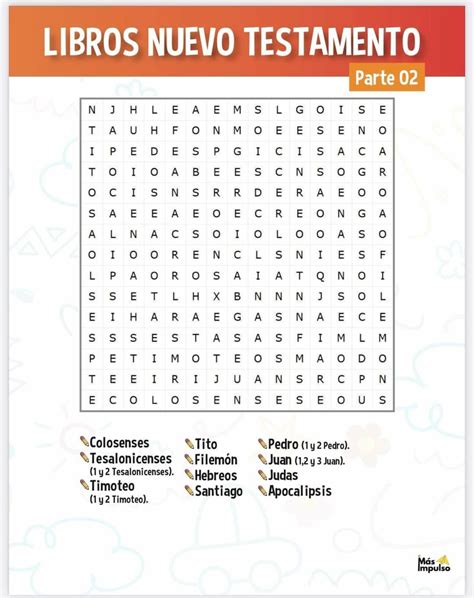 Sopa De Letras Sopa De Letras Libros De La Biblia Antiguo Y Nuevo