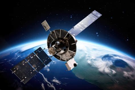 Premium Ai Image Satellite In Space With The Earth Visible In The