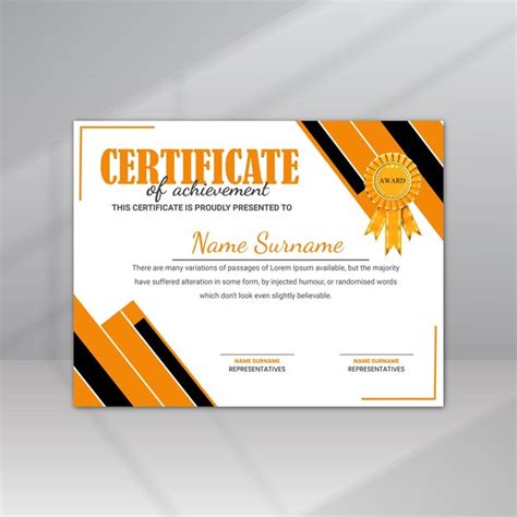 Premium Psd Classy Certificate Of Achievement Template Design