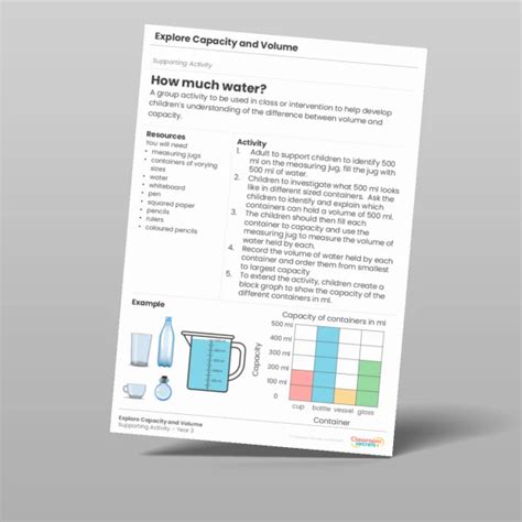 Year 3 Explore Capacity And Volume Practical Supporting Activity Resource Classroom Secrets