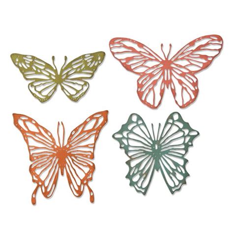 Sizzix Thinlits Die Set 4pk Scribbly Butterflies 664409 2bee
