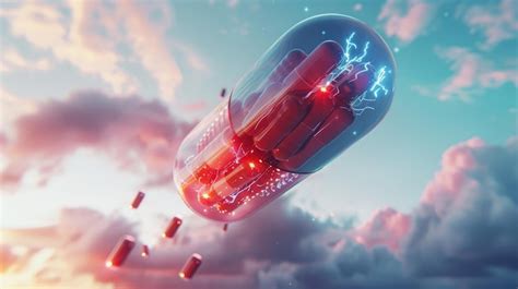 Premium Photo Aienhanced Pill Soaring In Sky Healthcares Future