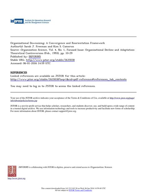 Pdf Organizational Downsizing A Convergence And Reorientation Framework