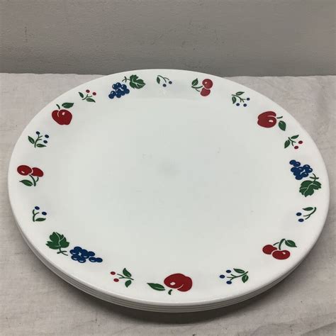 Corelle Vitrelle Fruit Apples Cherries Blueberries 4 10 25” Plates Made Usa Ebay