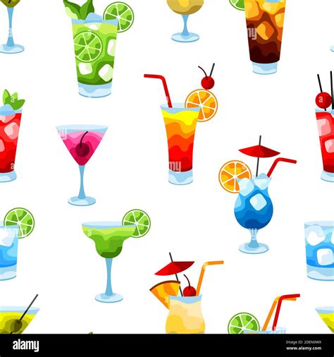Alcohol Cocktails Seamless Pattern Stock Vector Image And Art Alamy
