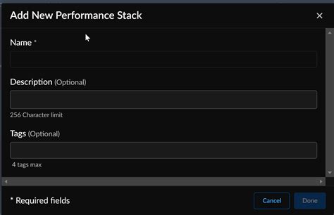 Add Performance Policy Stack