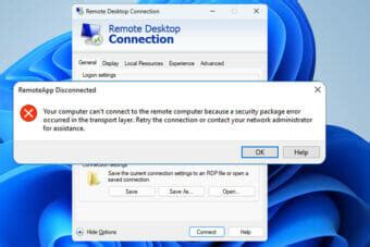Computer Cant Connect To Remote Computer [security Package Error]