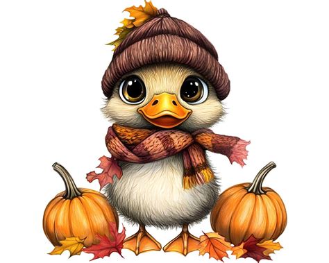 Autumn Duck Clipart 14  Cute Fall Clip Art Paper Crafting Card Making Scrapbooking