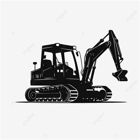 An Excavator Image On A White Background Vector A Simplistic Black