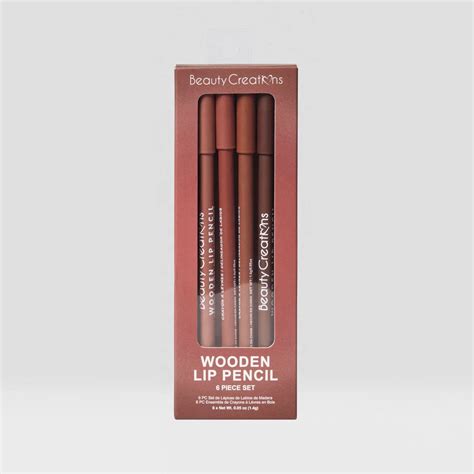 Beauty Creations Wooden Lip Pencil 6 Pc Set Issey K Makeup