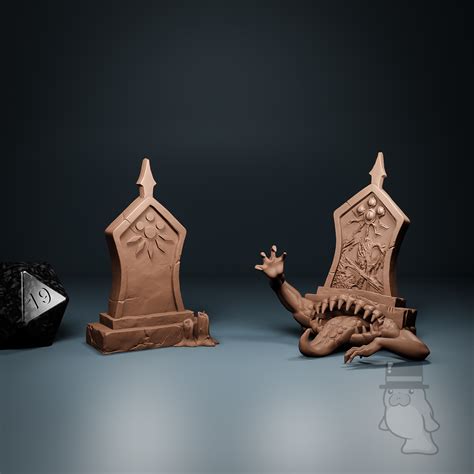 Tombstone Mimic Mimic Nightmares Black Skull Studio Mini Manatee