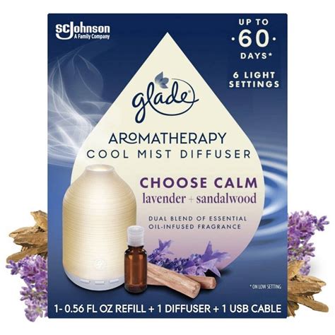 Glade Essential Oil Diffuser Choose Calm Scent With Notes Of Lavender