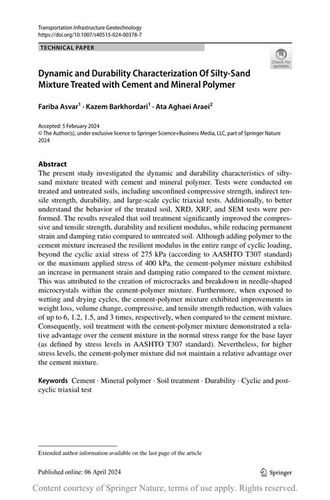 Dynamic And Durability Characterization Of Silty Sand Mixture Treated