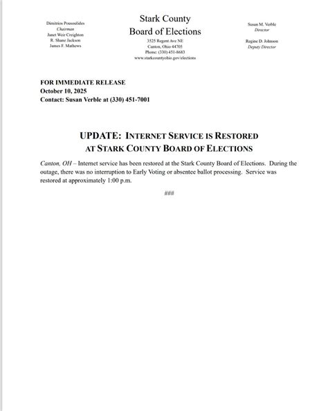 Stark County Board Of Elections Canton Ohio Canton Oh