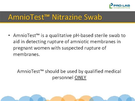February 1 2022 Amnio Test Nitrazine Testing Objectives