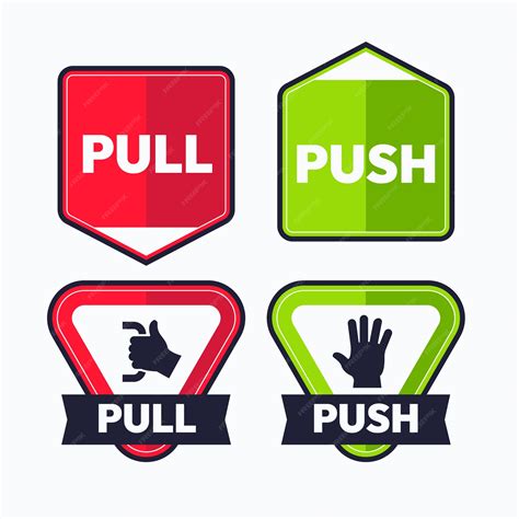 Premium Vector Push Pull Signs Collection