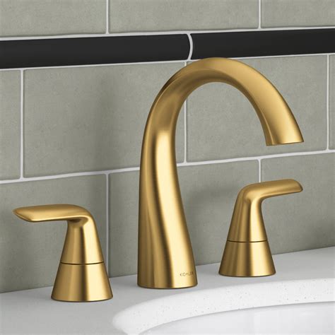Kohler Avail Vibrant Moderne Brushed Brass 2 Handle Widespread