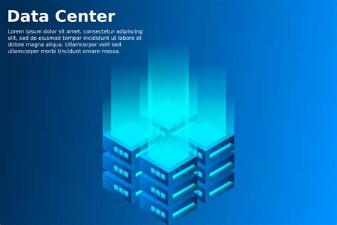 Datacenter Isometric Vector Illustration Abstract 3d Hosting Server Or