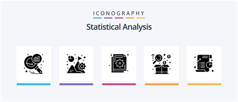 Statistical Analysis Glyph 5 Icon Pack Including Graph Business