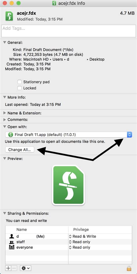 My Final Draft Script File Icons Dont Look Right Or When I Double Click A Script File Icon