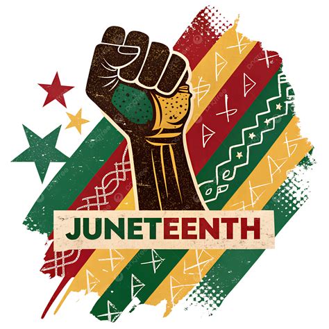 Juneteenth Fist And Pan African Colors Clipart Illustration Juneteenth