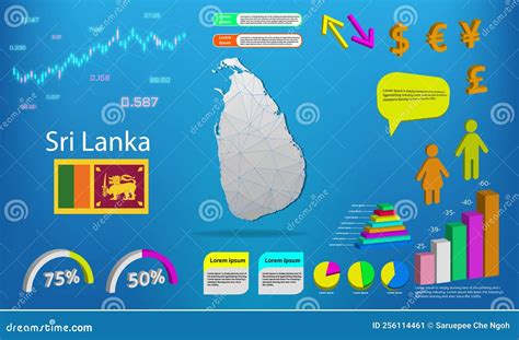 Sri Lanka Map Info Graphic Vector Illustration Royalty Free Stock