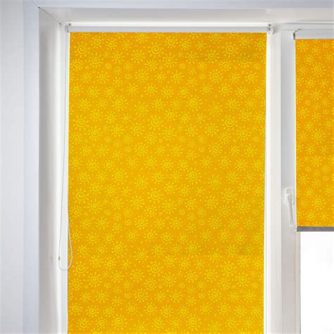 Sunny Delight Yellow Patterned Window Blinds Magicdecor®
