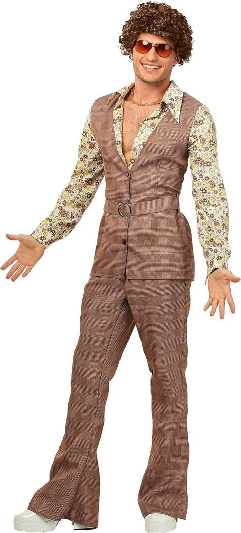 Mens 70s Vest Costume Groovy 1970s Attire With Vest With