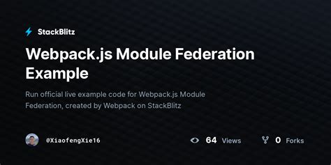Webpackjs Module Federation Example Stackblitz