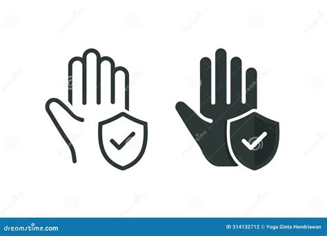Hand With Shield Checklist Illustration Vector Stock Vector
