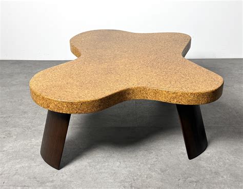 Paul Frankl Model 5005 Amoeba Cloud Cork Top Coffee Table For Johnson