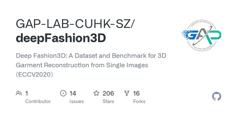GitHub GAP LAB CUHK SZ DeepFashion D Deep Fashion D A Dataset And Benchmark For D Garment