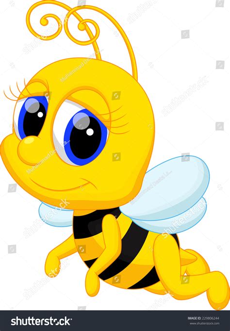 Cute Bee Cartoon Stock Vector Royalty Free 229806244