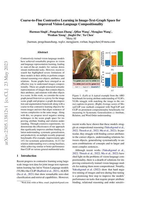 Coarse To Fine Contrastive Learning In Image Text Graph Space For Improved Vision Language