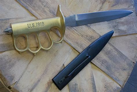 Trench Knife 11 Inch Carbon Steel Dagger Real Brass Knuckles Slash2gash
