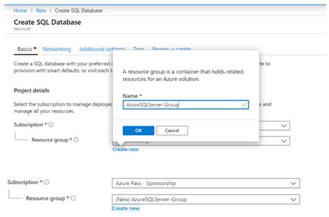 how to create sql server database in azure learn sas code