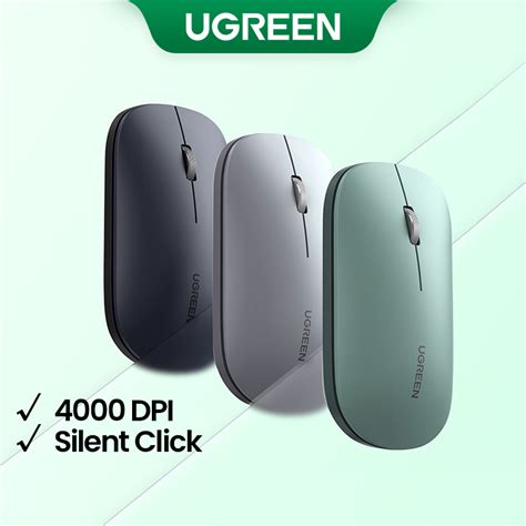 Ugreen Dual Mode Silent Mouse Mu001 24ghzbt Slim And Thin Retail Pack