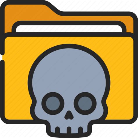 skull folder files computing malware icon download on iconfinder