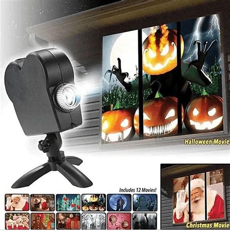 Halloween Holographic Projection Screen Indoor Outdoor Window Light