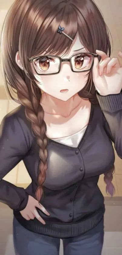 Anime Girl With Glasses Wallpaper Free Download