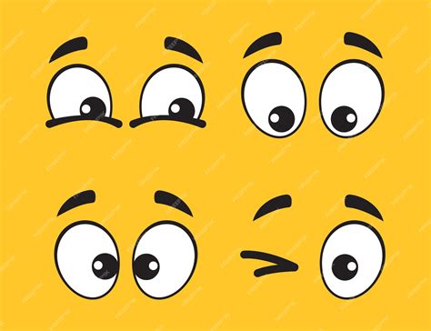 Premium Vector Happy Cartoon Eyes Emotion Characters Isolated Set