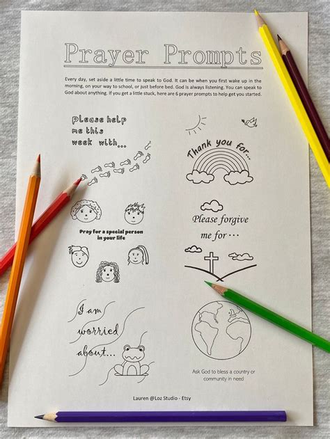 Prayer Cube Printable Activity Colouring Uk Etsy Printable
